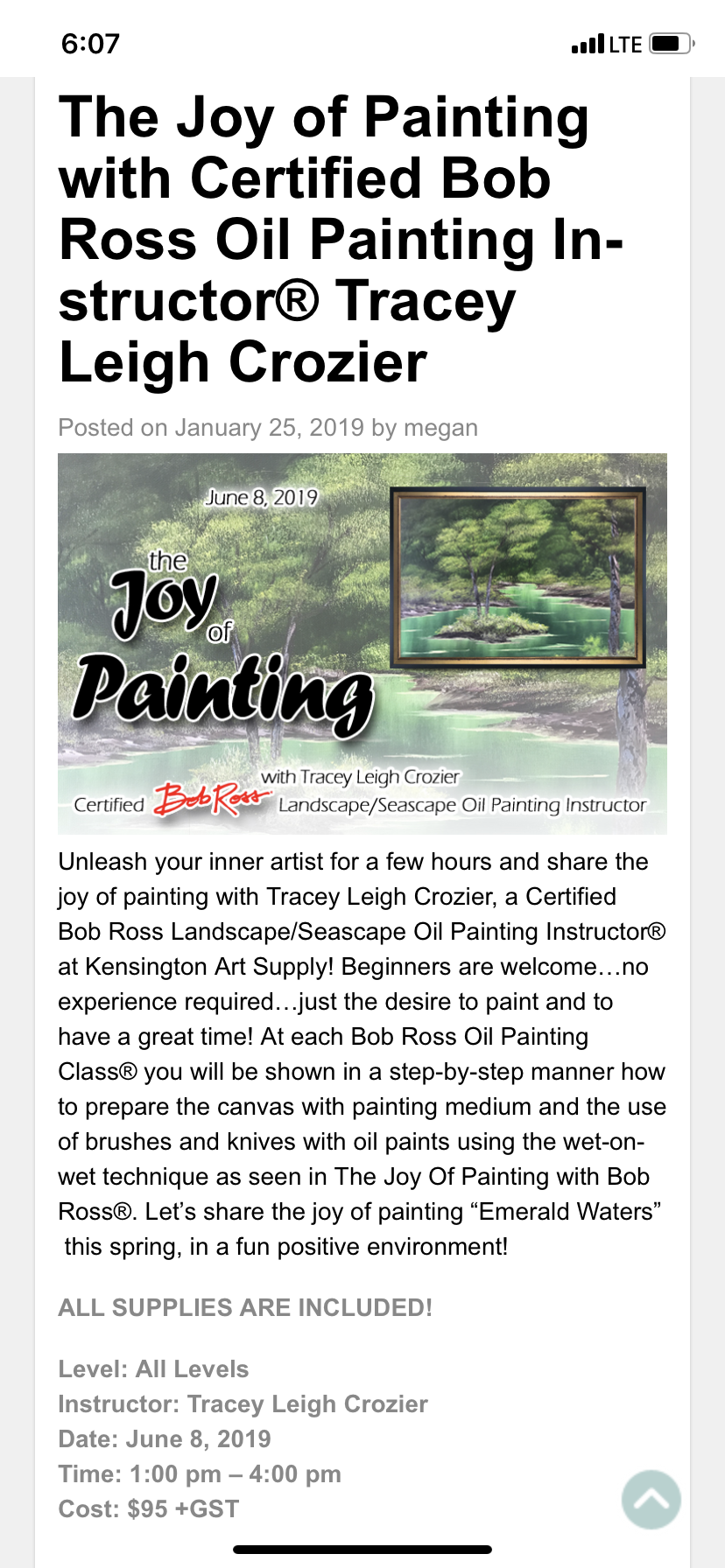 Bob Ross Oil Painting Class – Paint With TLC
